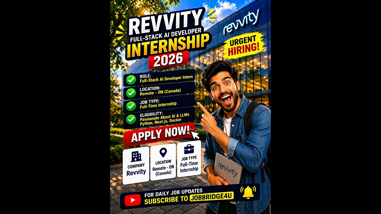 Revvity Internship 2026 🚀 | Full Stack AI Intern | Freshers Hiring | Remote Job 🔥 Apply Now