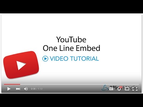 YouTube One Line Embed Video Tutorial