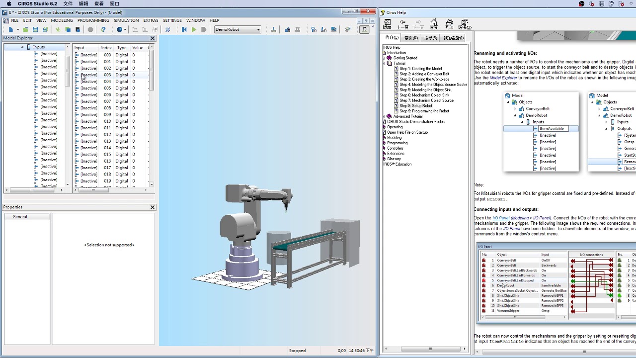 CIROS Studio Tutorial Step 8 Setup Robot