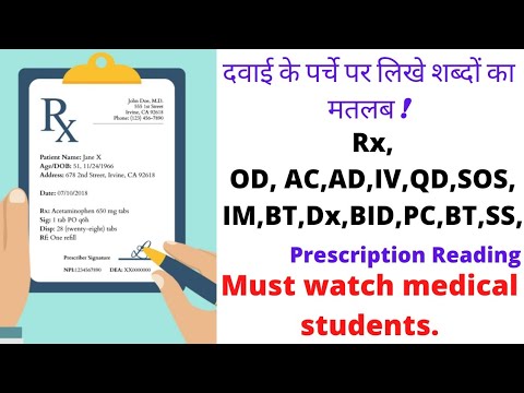 How to read doctor prescription|| Medical abbreviation and symbols used in writing prescription |MV|