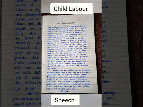 Child labour||Short speech||English speech Writing