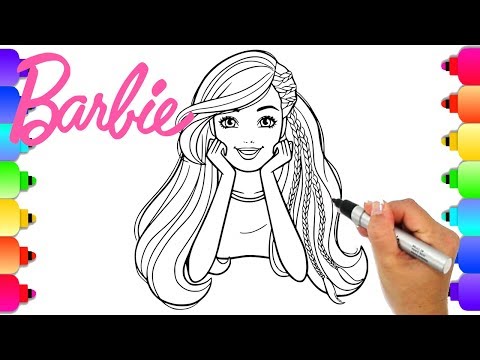 Coloring Barbie with Glitter, Sparkles and Markers | Barbie Coloring Book | Learn to Color Barbie