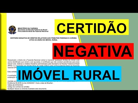 COMO TIRAR A CERTIDÃO NEGATIVA DE DÉBITOS DE IMÓVEL RURAL (ONLINE)