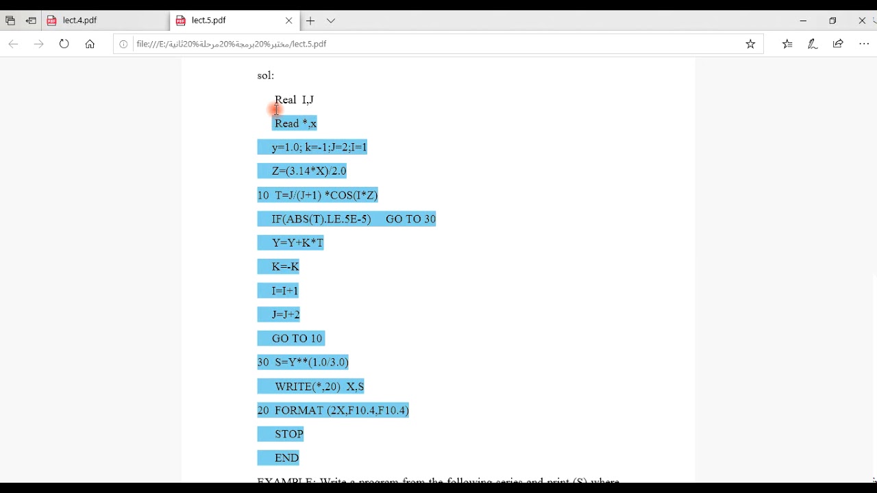 Fortran program lecture 5 part1