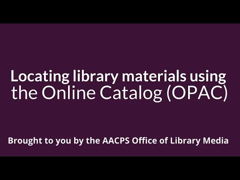 Online Catalog (OPAC)