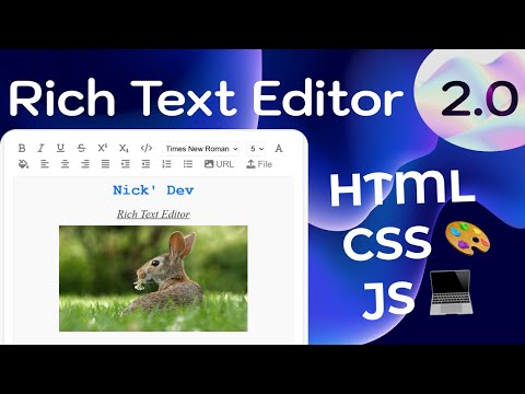 ✨ Build a Stunning Rich Text Editor from Scratch! 🖌️ | HTML, CSS & JS Tutorial 🚀
