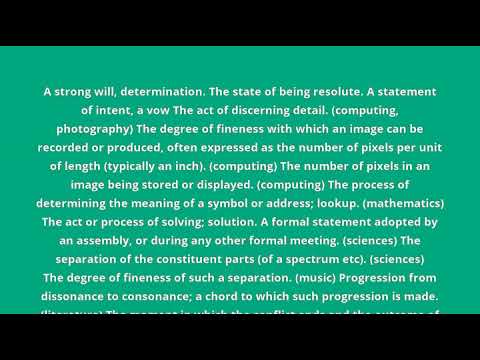 what is the meaning of resolution