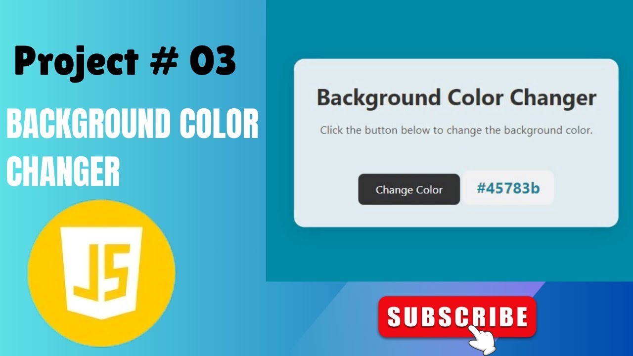 Dynamic Background Color Changer with Hex Display | JavaScript DOM Project 3/100 #javascript