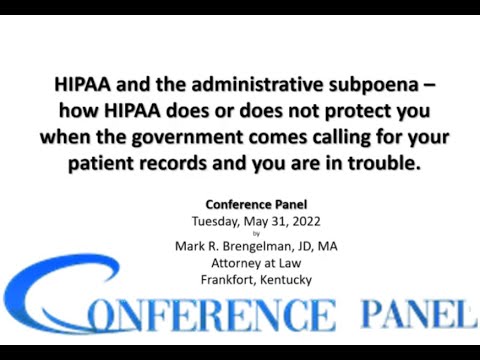 How HIPAA protects PHI - HIPAA and the Administrative Subpoena