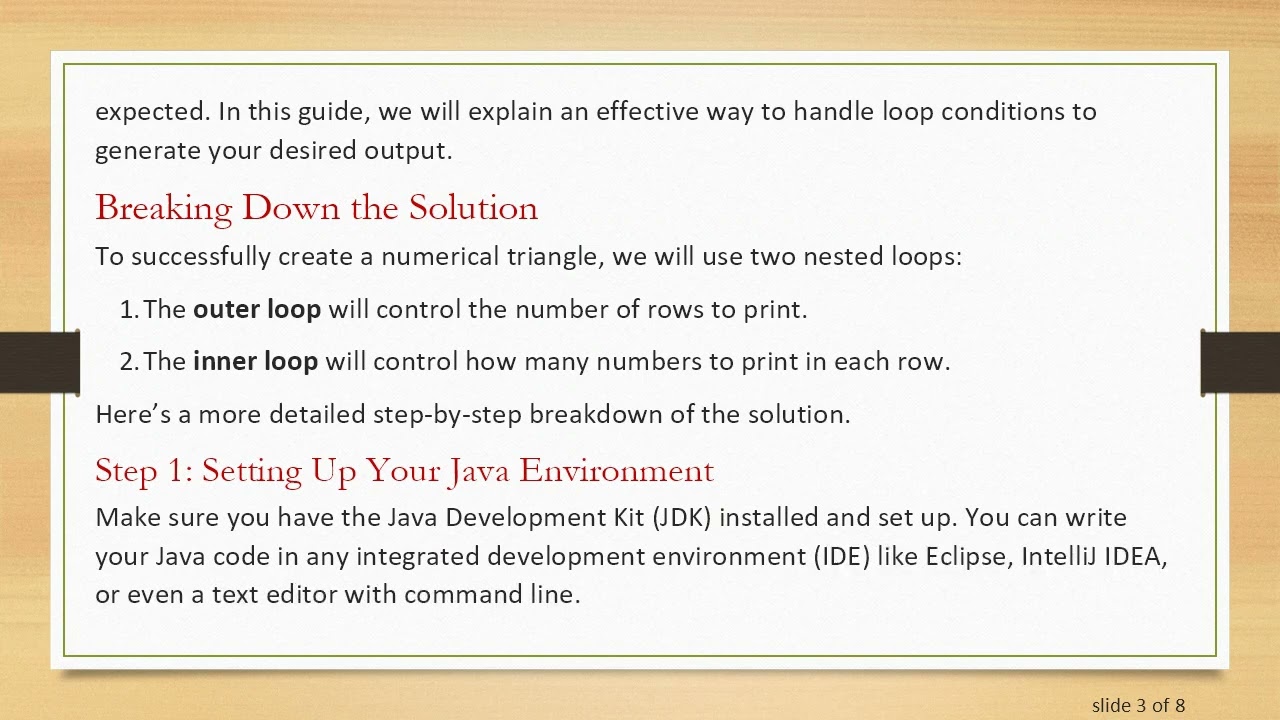 How to Create a Numerical Triangle in Java