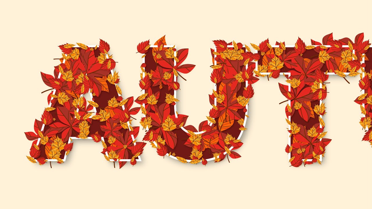 Illustrator Tutorials | Autumn Leaves Text Effect Fall Typography, Stock Vectors