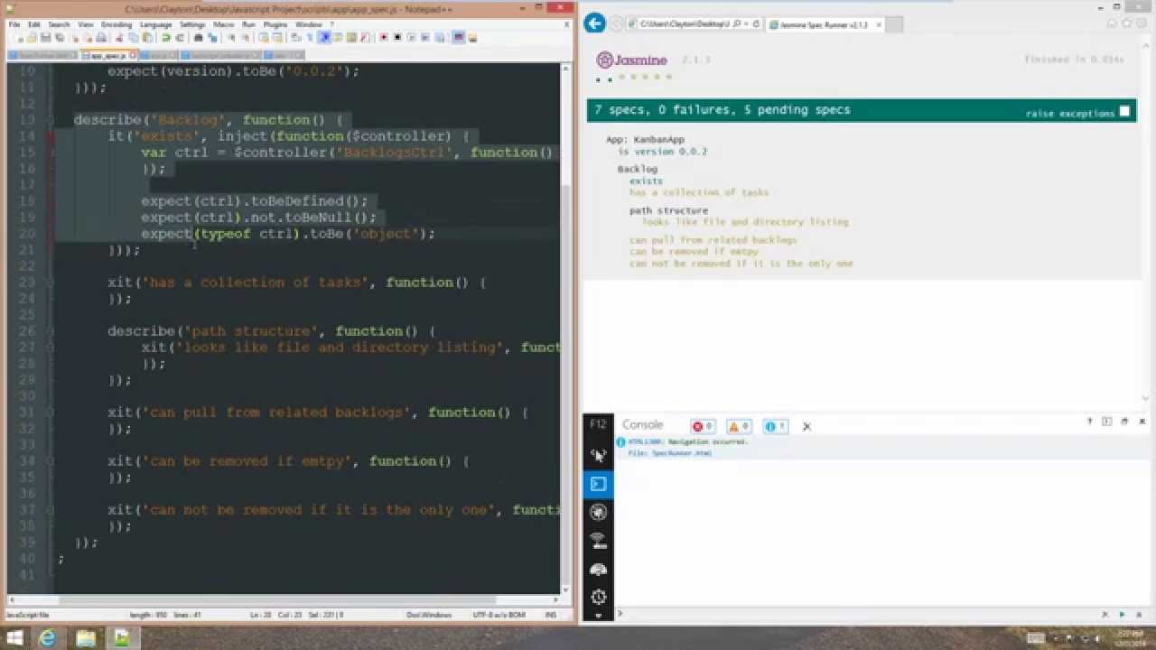 002 - Testing Angular Scope on a Controller