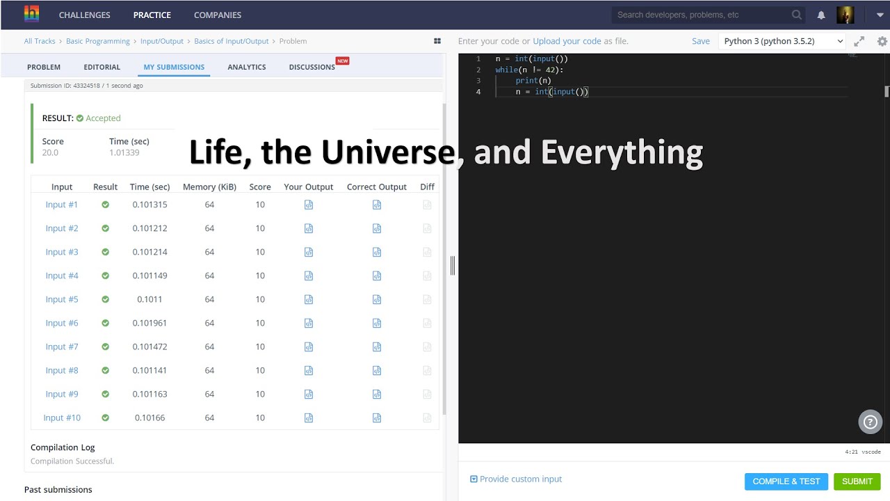 L5.1 Solving First Problem in Competitive Programming | Programming in Python
