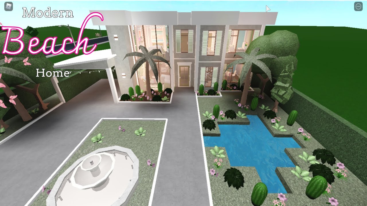 Bloxburg | Modern Beach House | INSPIRED BY @frenchrxses | 140k | house build