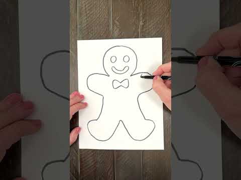 Draw a Gingerbread Man #arttutorialsforkids