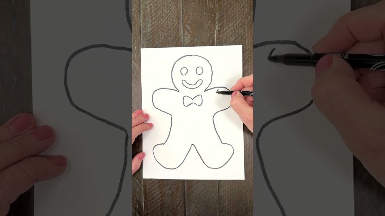 Draw a Gingerbread Man #arttutorialsforkids
