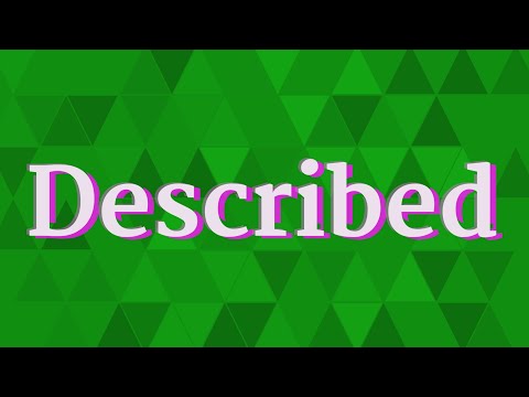DESCRIBED pronunciation • How to pronounce DESCRIBED