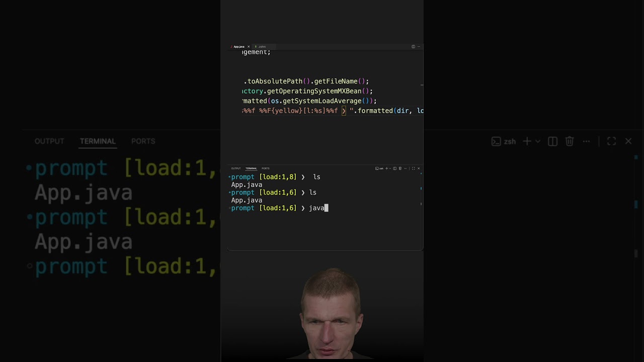 The Accelerated (Compiled 😎) Custom Shell Prompt #java #shorts #coding #airhacks