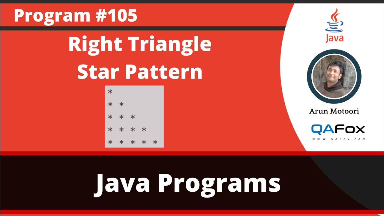 Java program to print right triangle star pattern
