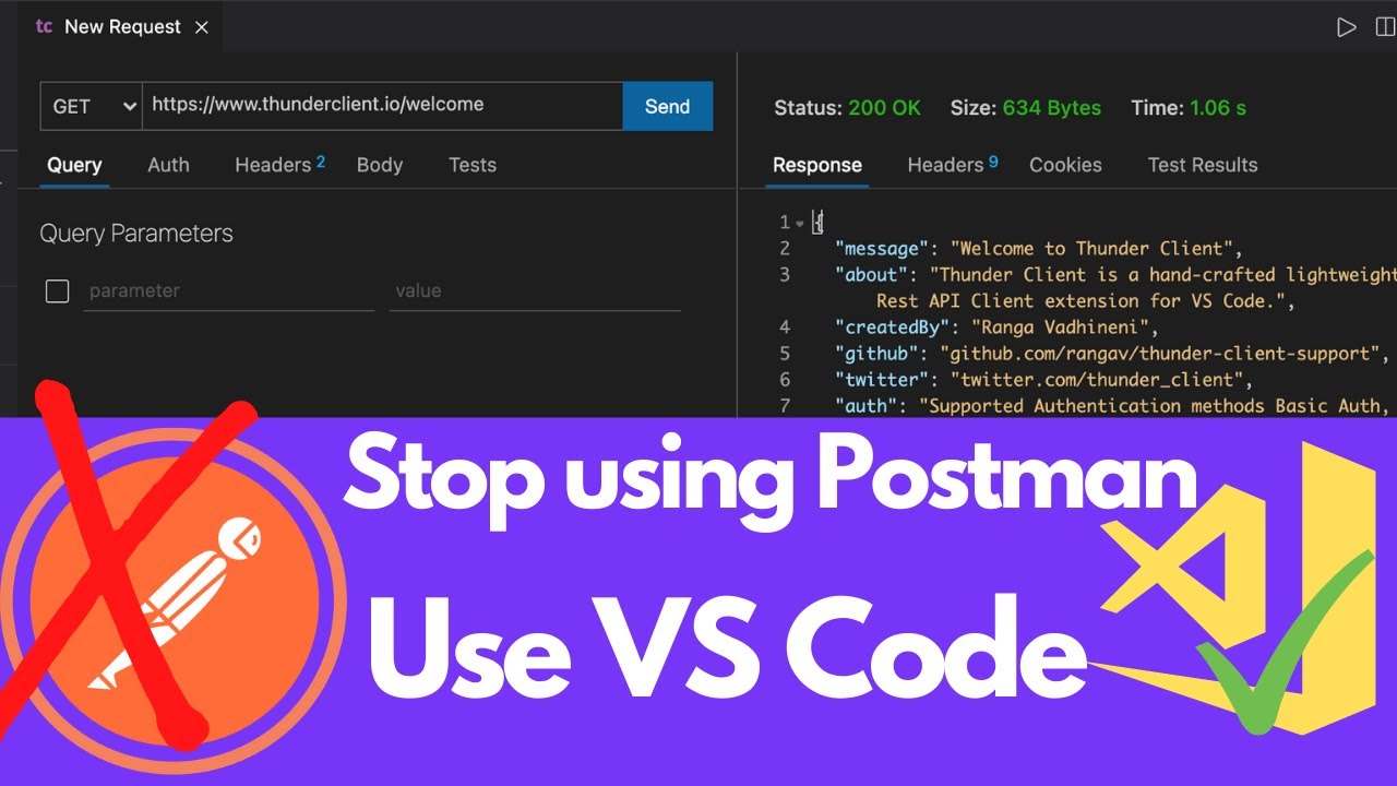 Stop using postman, use vs code instead