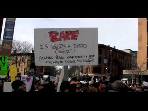 Offensive Signs from the Madison, Wisconsin Budget Protest_ .flv