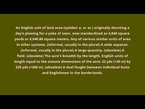 what is the meaning of acre