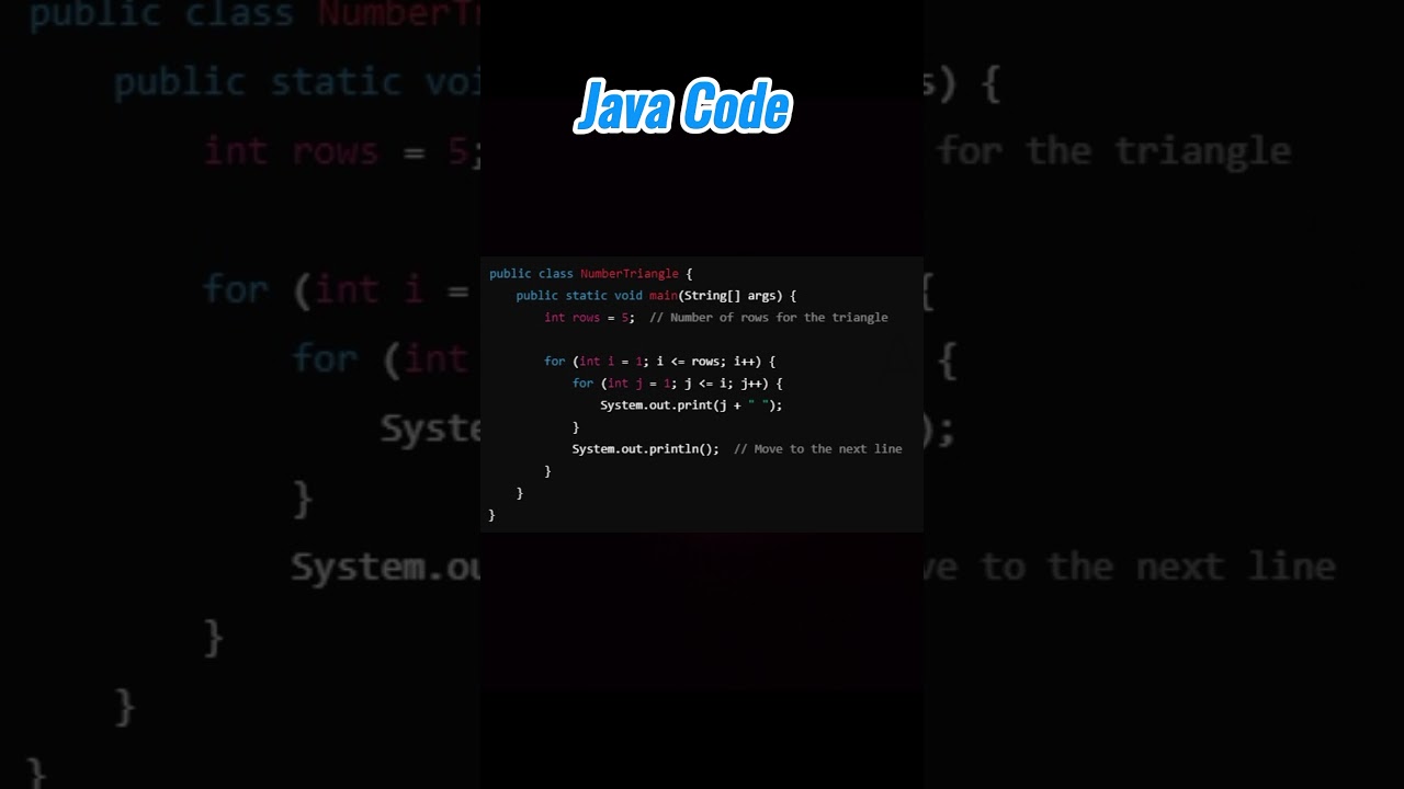 Number Triangle Pattern in Java and Python | Fun Coding Tutorial