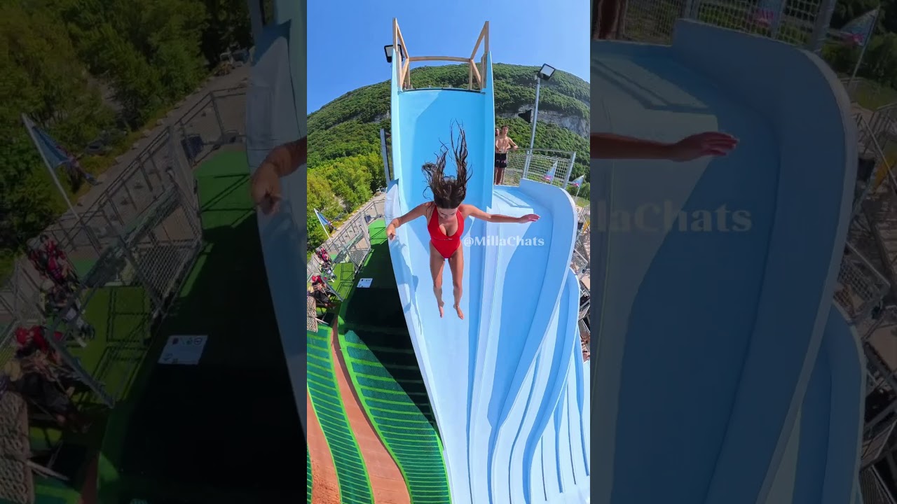 this was a self made waterslide! 😱