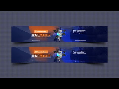 How to Make a YouTube Banner Template Design | Adobe Photoshop Tutorial