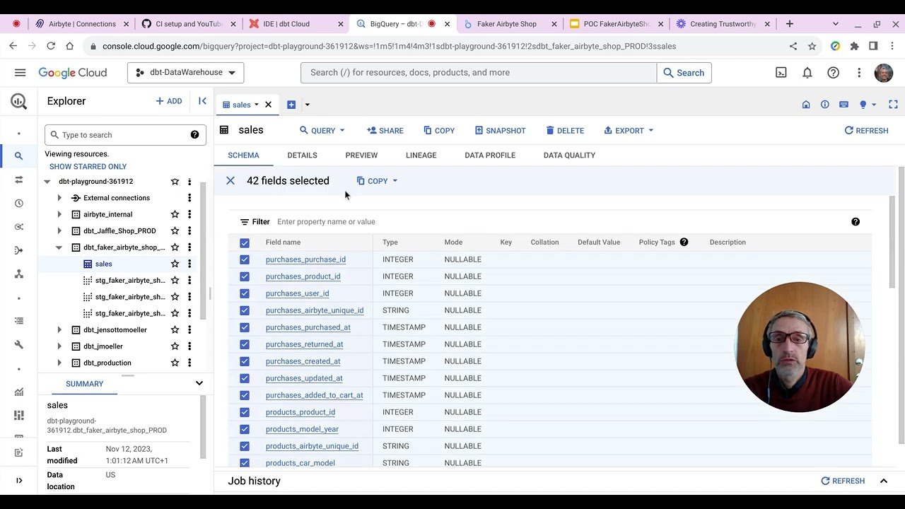 Analytics Data Stack POC with dbt BigQuery Looker Studio Airbyte GitHub