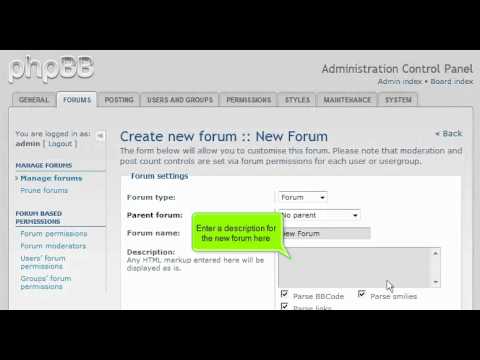 PHPBB3 - How to create a forum in phpBB