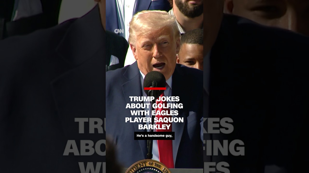 Trump jokes about golfing with Eagles player Saquon Barkley