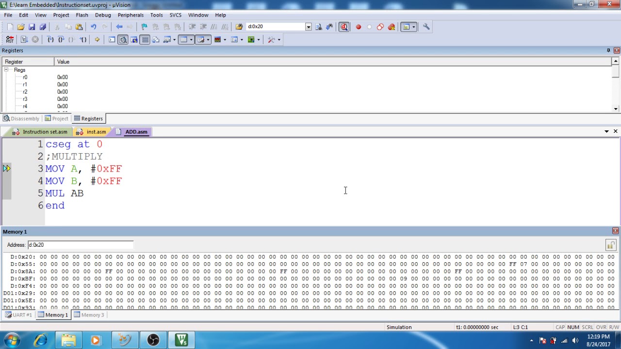 8051 Arithmetic Instructions@Assembly Language Programing