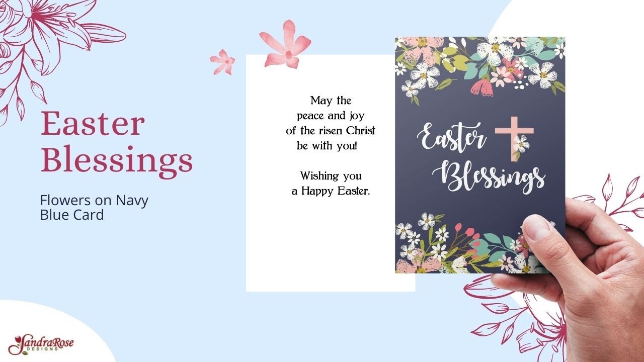 Easter Blessings Flowers on Navy Card updated audio