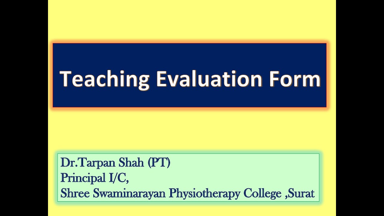Teaching Evaluation Form