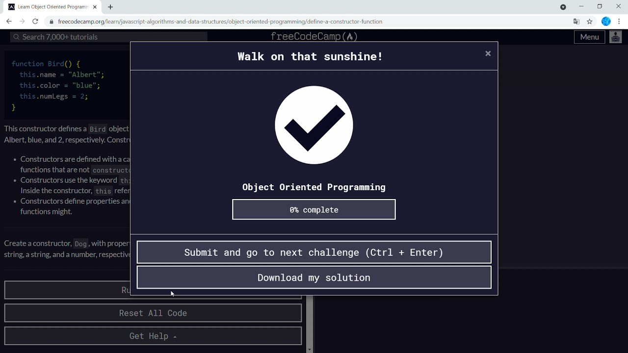 Object oriented programming (5/26) | Define a Constructor Function | freeCodeCamp