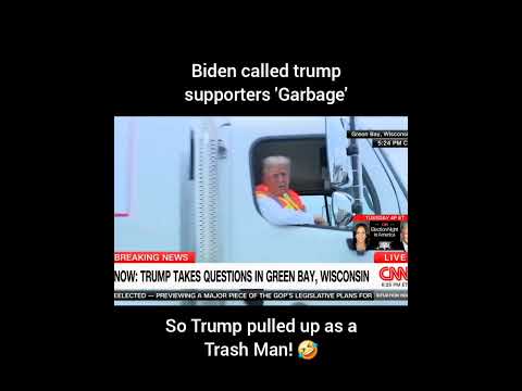TRUMP pulls up as a Trash Man after Biden calls his supporters 'Garbage' #trump #politics #election