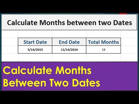 Calculate Months Between Two Dates in Excel 2013|2016