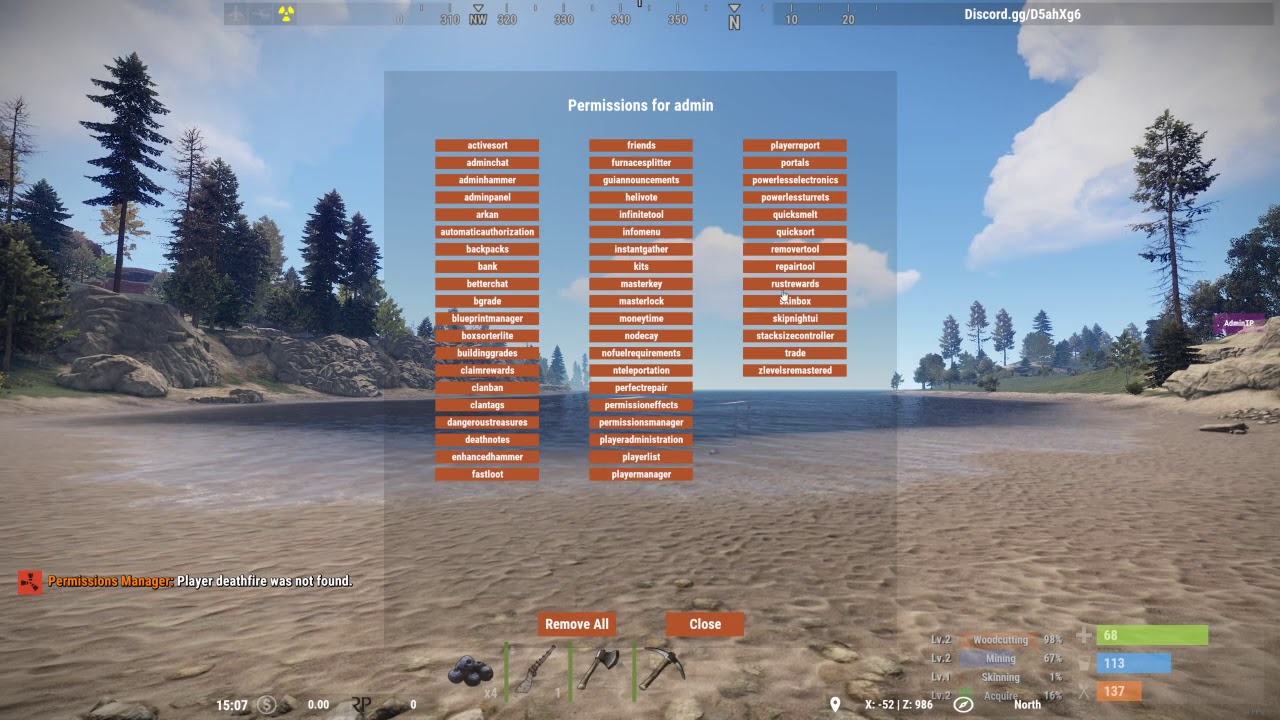 Rust Permission and Player administration plugin tutorial
