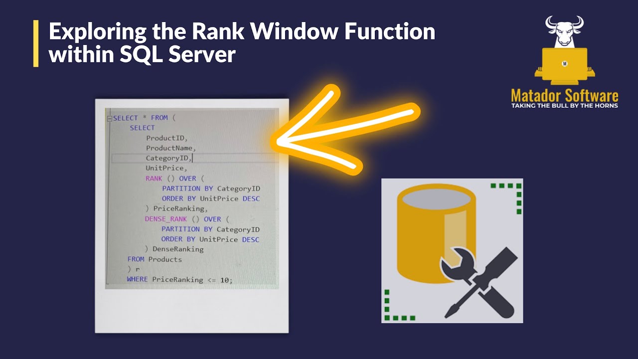 Exploring the SQL Rank Window Function | Real World SQL Server Use Case
