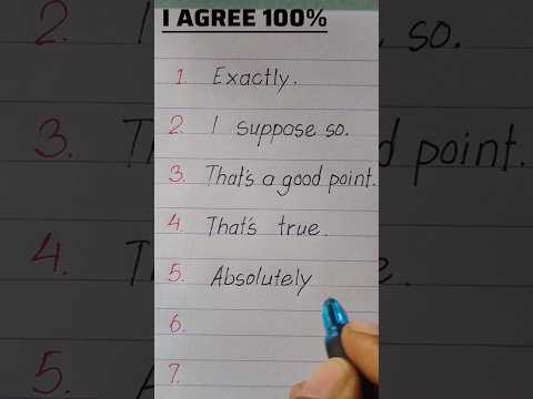 Other ways to say - I Agree 100% #english #howtolearnandusenewwords #howtolearnenglishforbegginers