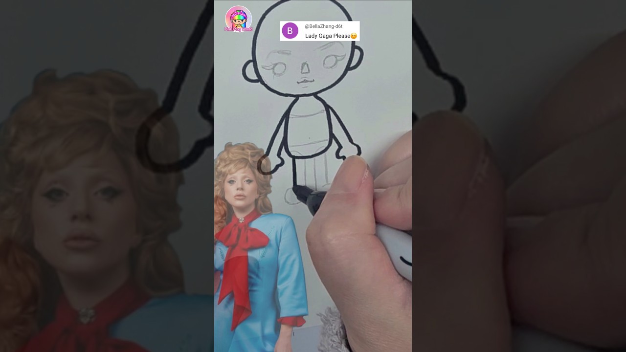 Lady gaga Tocaboca Drawing #diewithasmile #paperdiy
