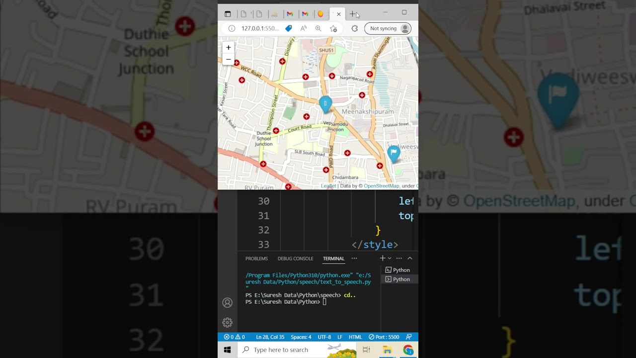how to create live map using python  #shortsfeed  #shorts #shortvideo #viralshorts