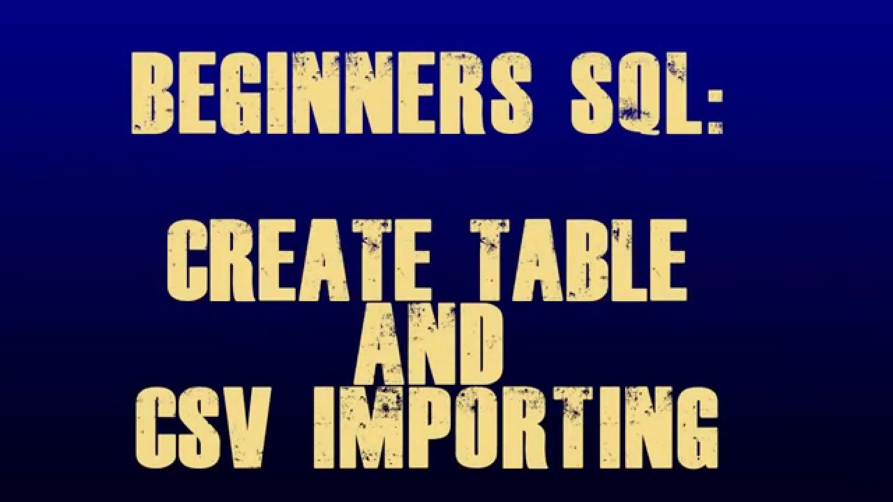 CREATE TABLE and import CSV Using PostgreSQL