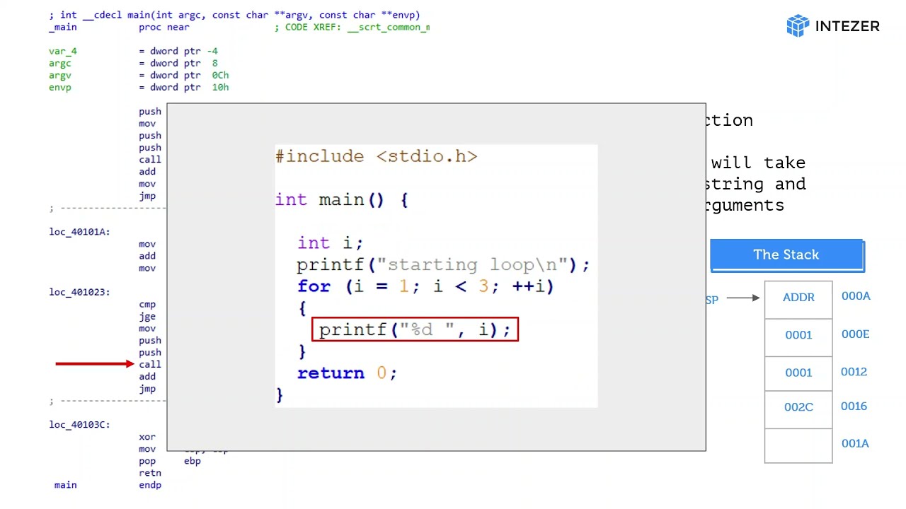Assembly Code of loop.exe - Malware Reverse Engineering for Beginners Example