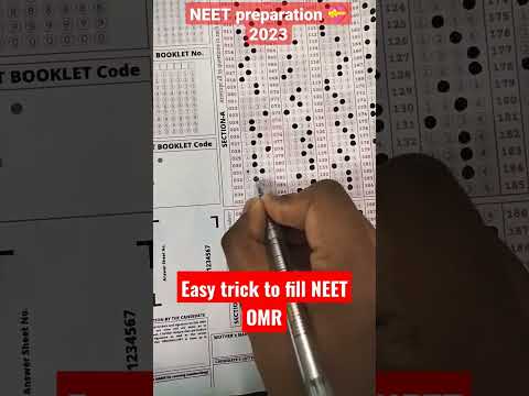 Easy trick to fill NEET OMR sheet/NEET Preparation🩺/Quick OMR fill#neet#neet2023#omrsheetfilluptrick