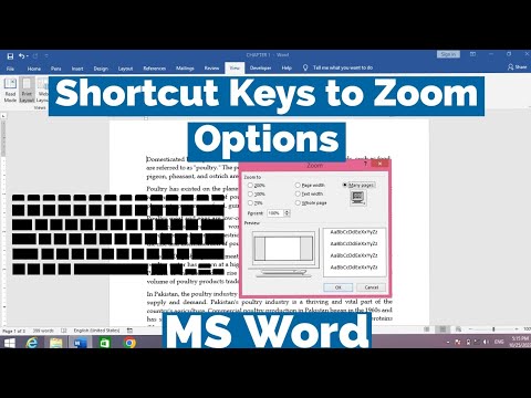 Shortcut Keys to Zoom in and Zoom out in MS Word | Shortcut Keys to Zoom Options in MS Word