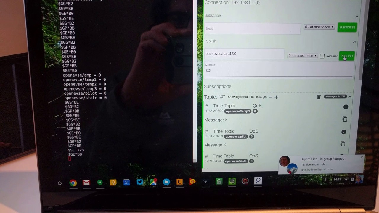 OpenEVSE RAPI over WiFi MQTT demo
