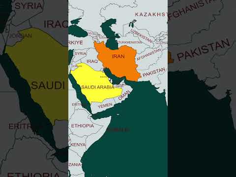 saudi arabia and iran map #map #trending #viral #shorts #worldmaps #history #worldmap