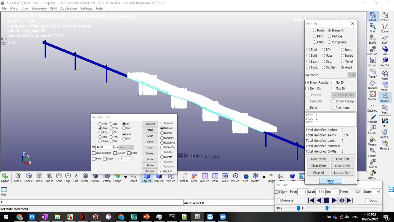 postprocessing get strain rate plot from LSDYNA